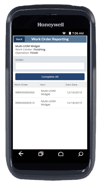 RF-SMART Work Order Reporting for NetSuite