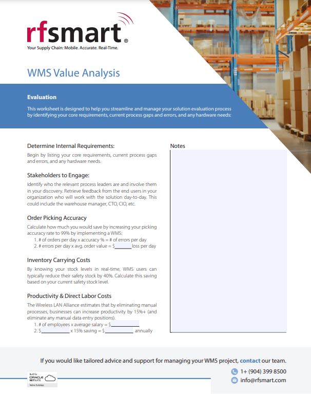 Download Resource: WMS Value Analysis Full Worksheet